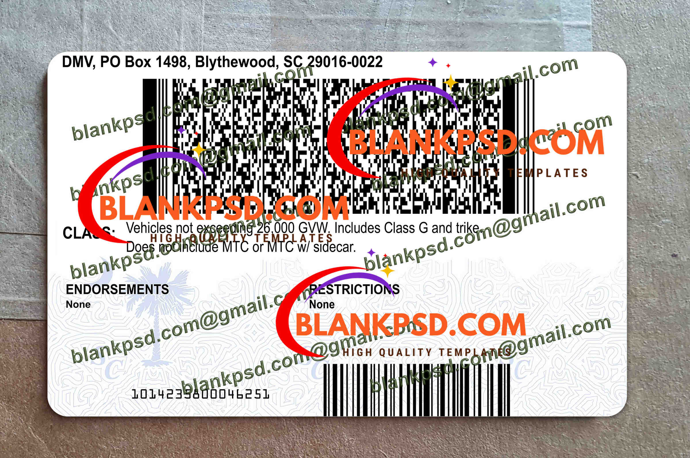South Carolina Drivers License Psd New V2 - Blank PSD