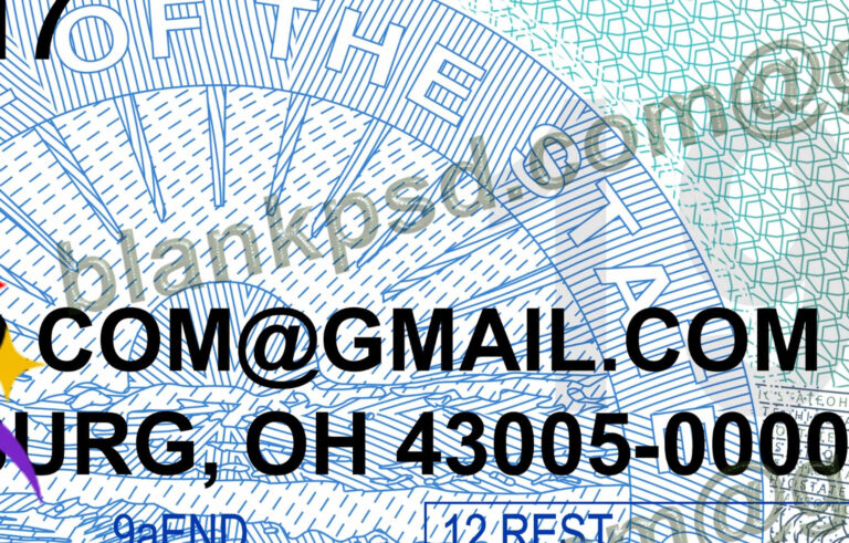 Ohio Drivers License Template New V2 - Blank PSD