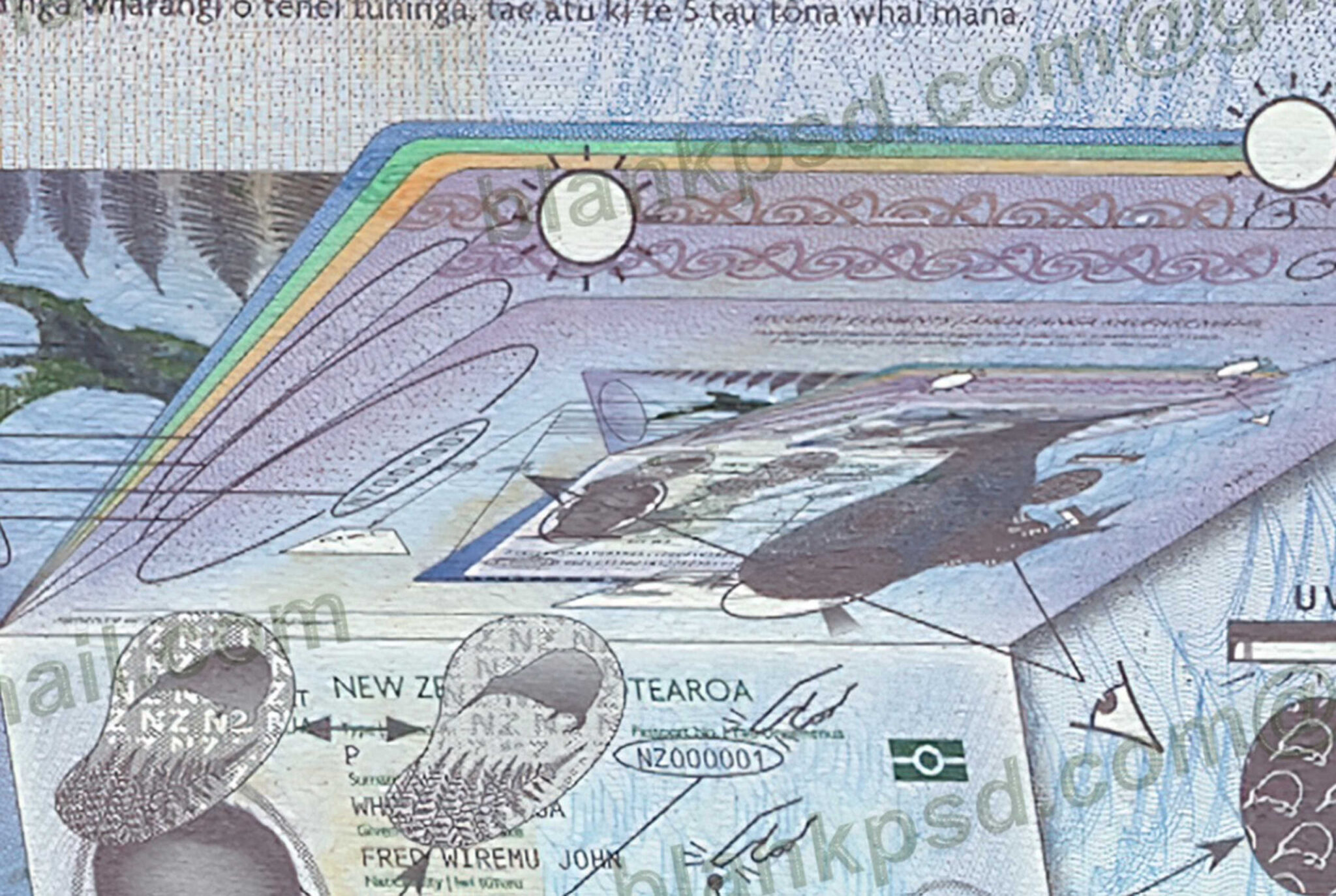 New Zealand Passport Template New V2 - Blank PSD