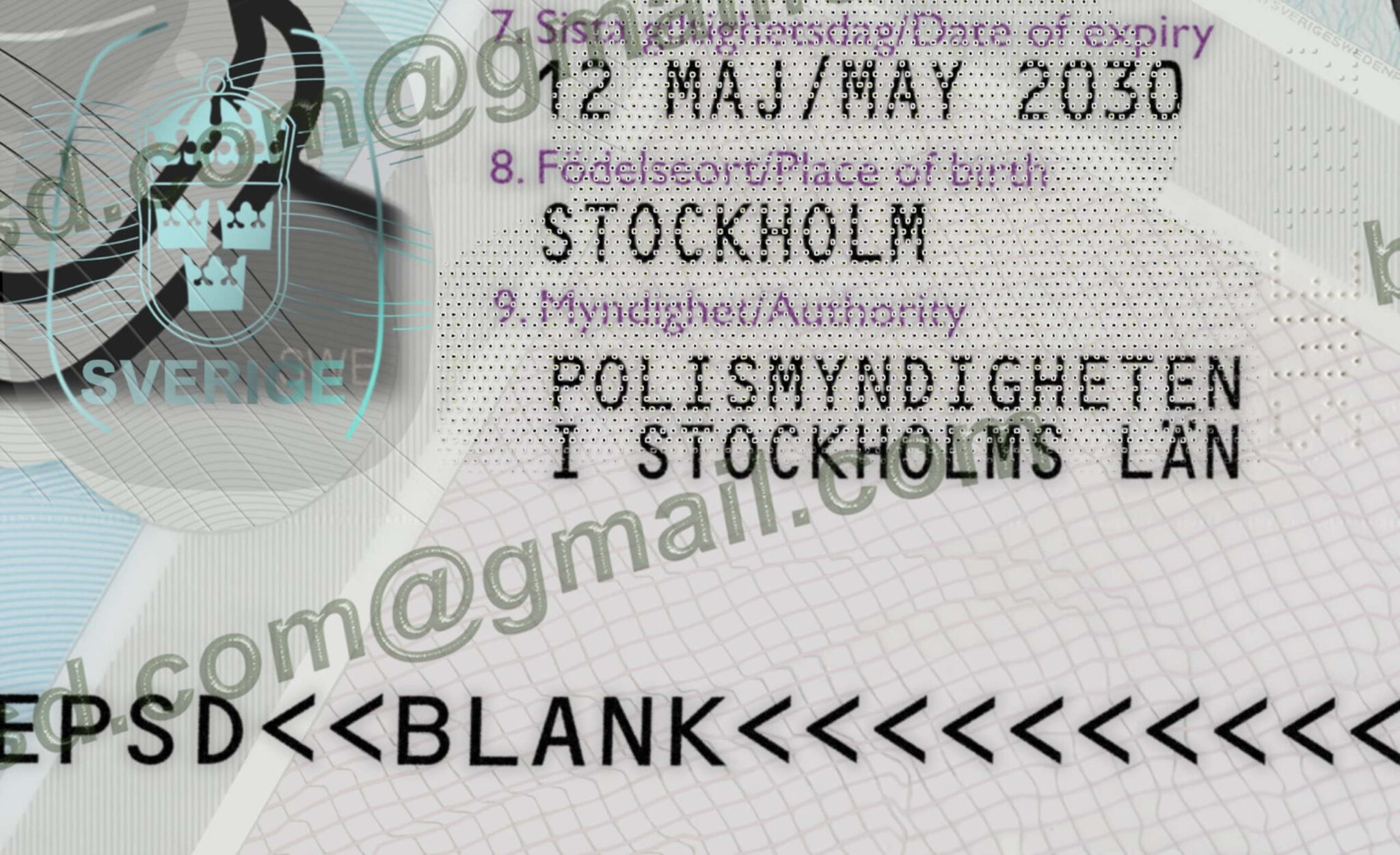 Sweden Passport Template Psd New V2 - Blank PSD