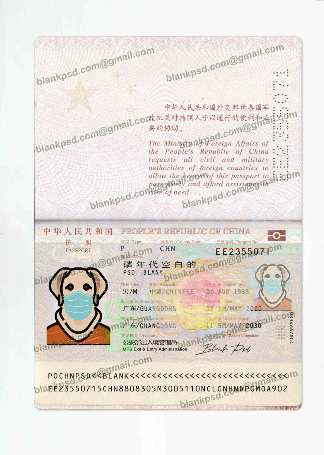 Passport Psd Template Blank Psd 5313