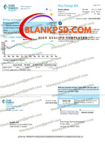 Utility Bill Psd Template - Blank PSD
