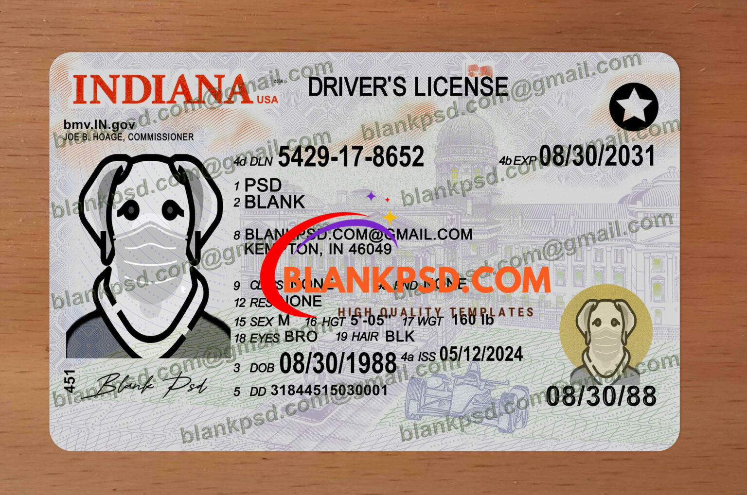 Blank PSD Drivers License, ID Card, Passport, Bank Statement