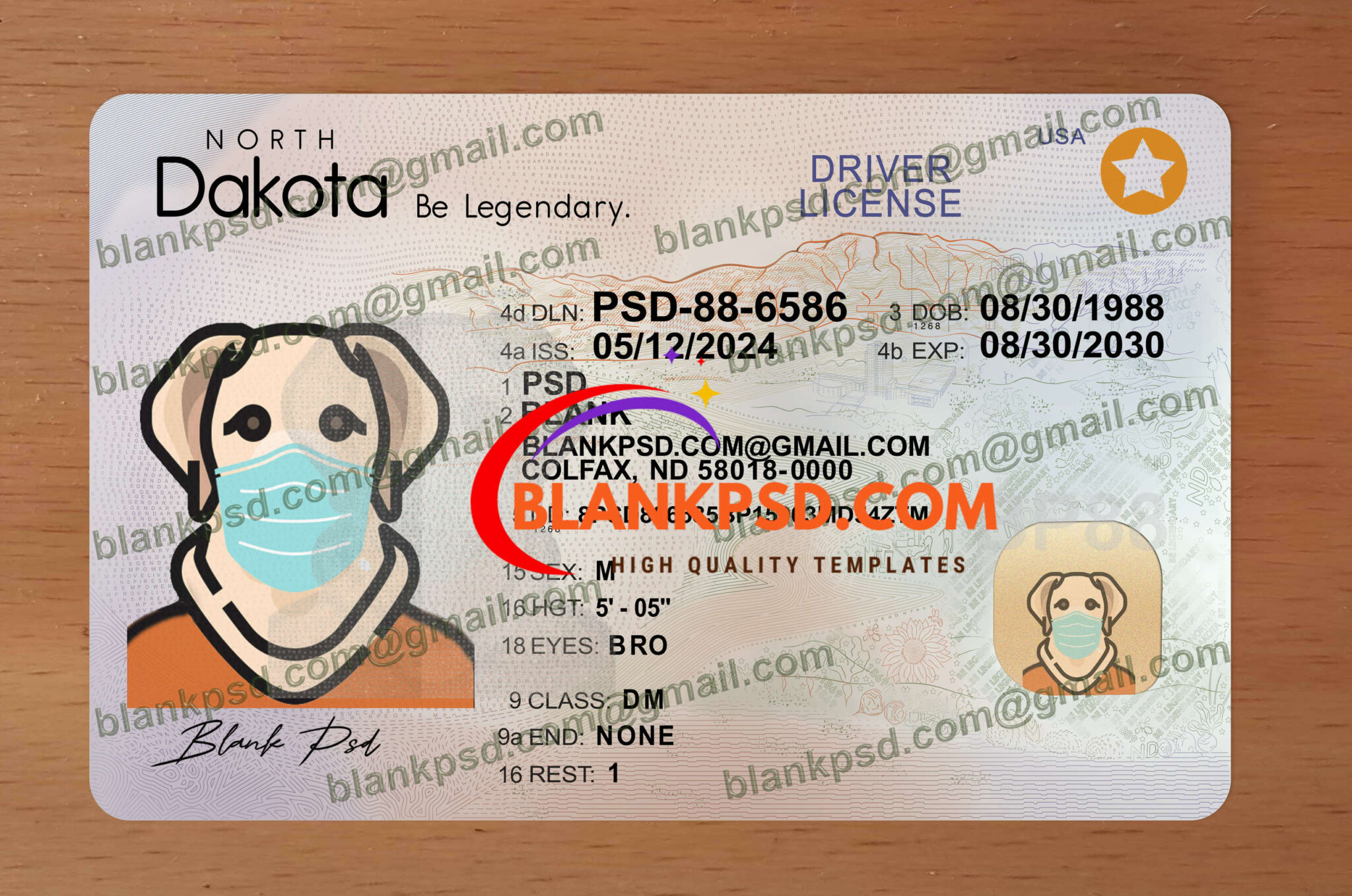 Blank PSD Drivers License, ID Card, Passport, Bank Statement