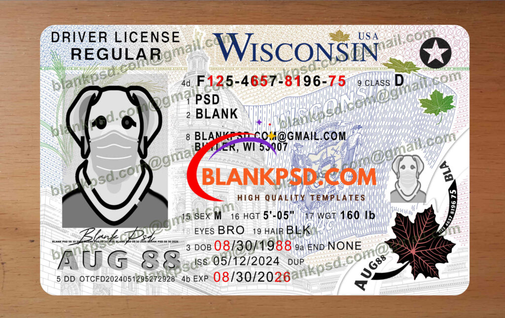 Blank PSD Drivers License, ID Card, Passport, Bank Statement