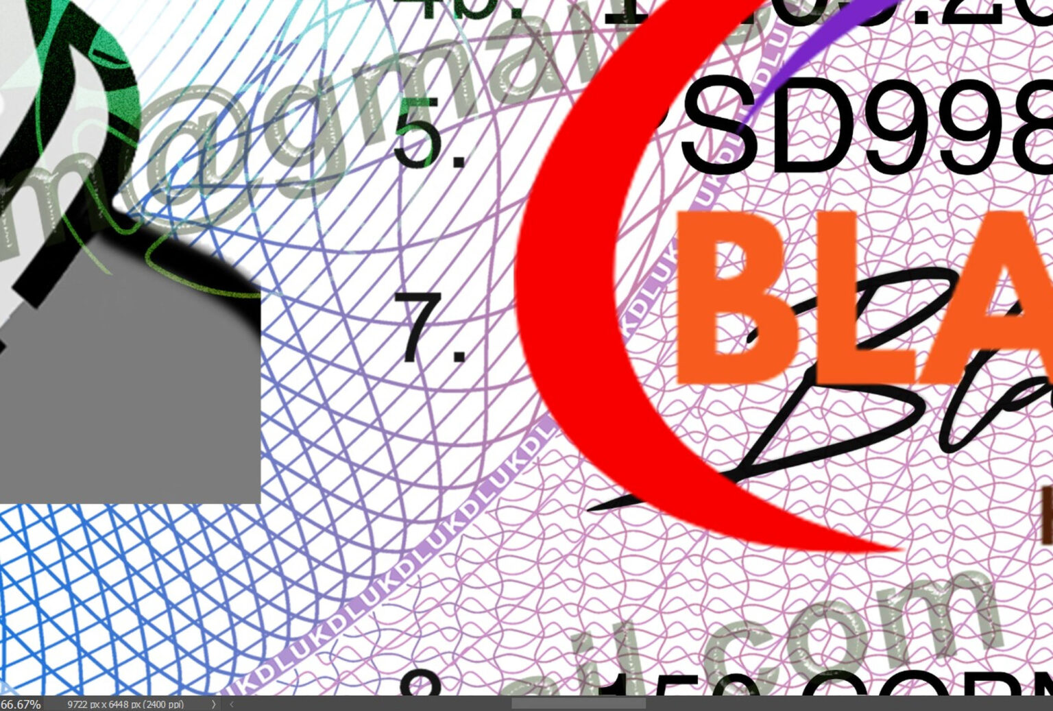 UK Driving Licence Template New V3 2400 DPI - Blank PSD