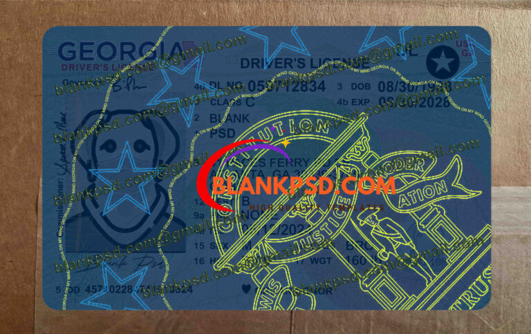 Georgia Drivers License Template New V3 1200 DPI - Blank PSD