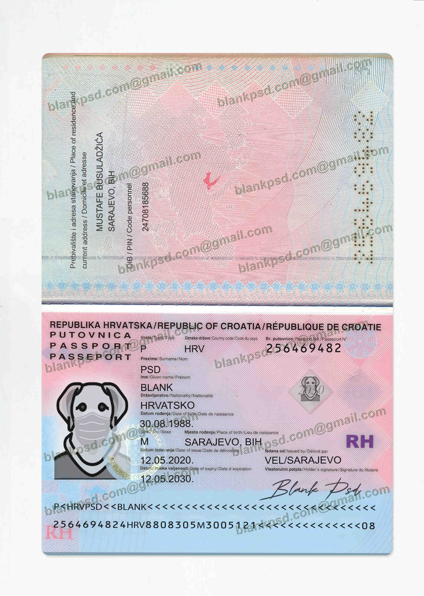 Passport Psd Template Blank Psd 8654