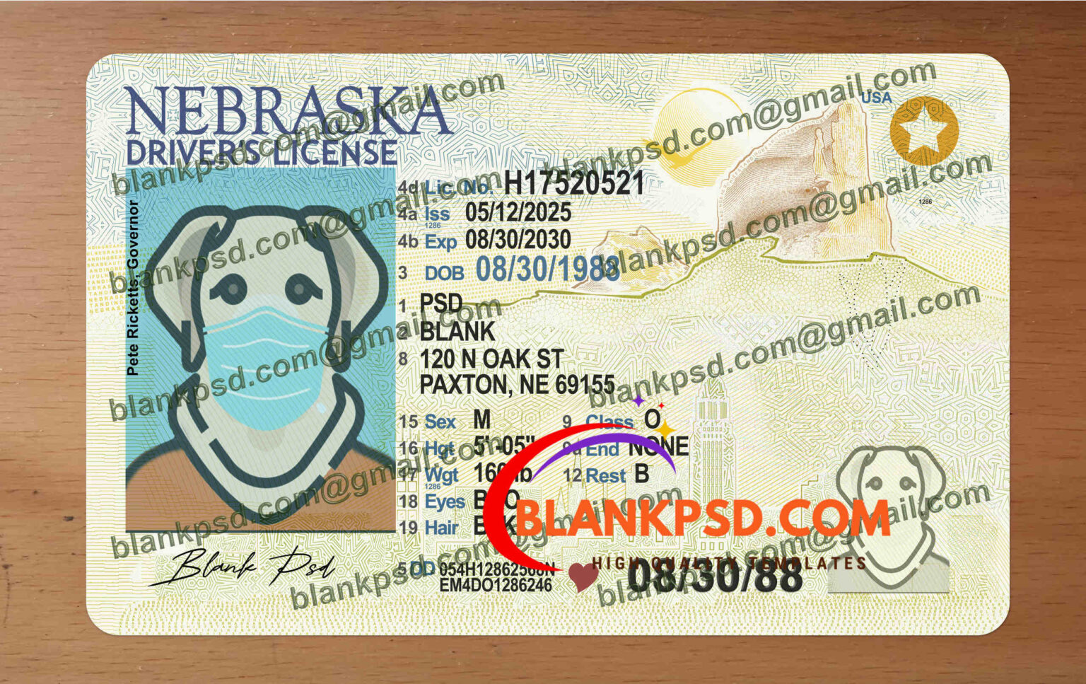 Blank PSD Drivers License, ID Card, Passport, Bank Statement