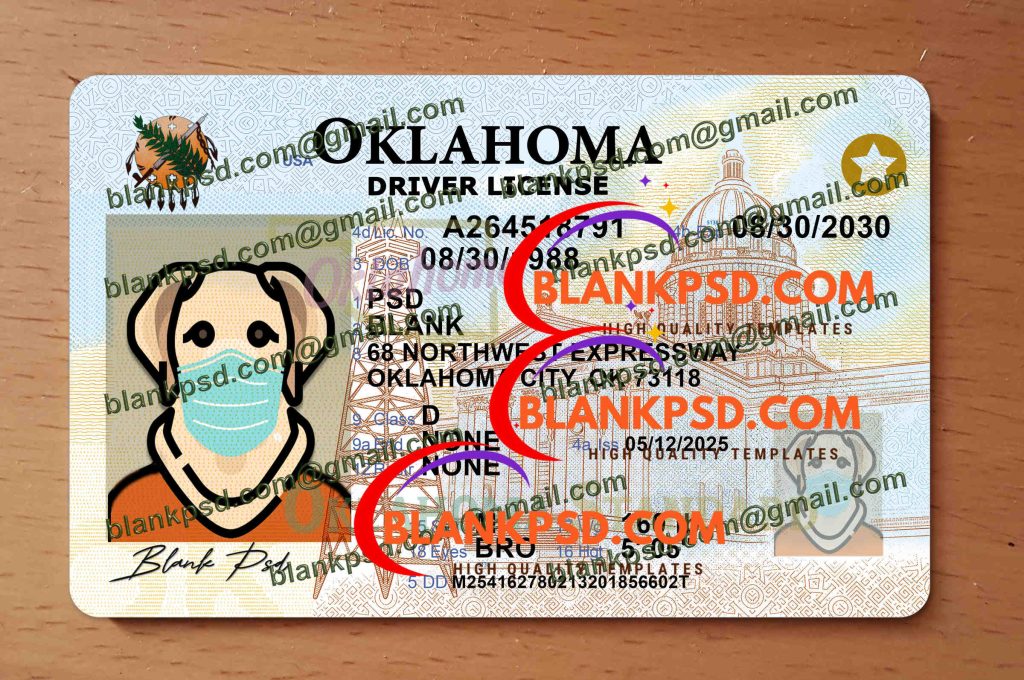 Oklahoma Drivers License Template New V1 1200 DPI