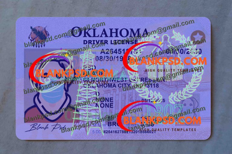 Oklahoma Drivers License Template New V1 1200 DPI